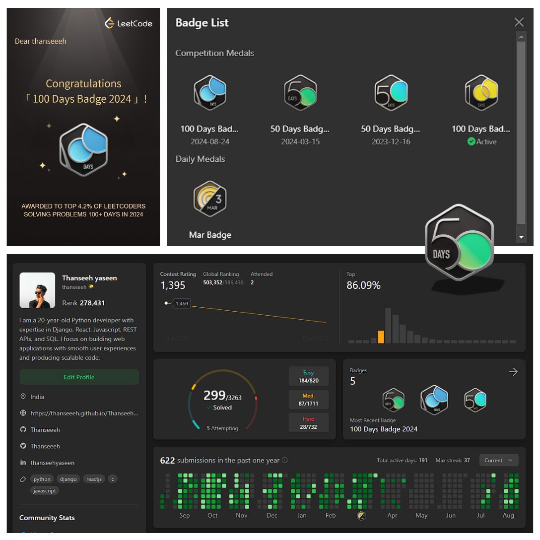 Thanseeh Yaseen on LinkedIn: #leetcode #problemsolving #consistency # ... Thanseeh Yaseen on LinkedIn: #leetcode #problemsolving #consistency # ...