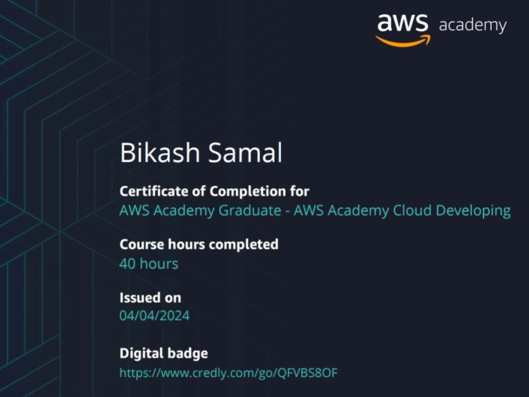 Bikash Samal on LinkedIn: #aws #cloudcomputing #certification #awsacademy Bikash Samal on LinkedIn: #aws #cloudcomputing #certification #awsacademy