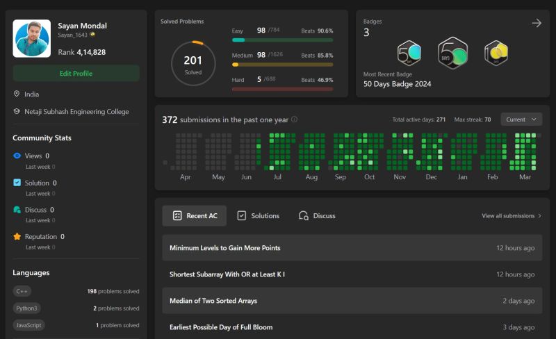 #connections #leetcode #codingmilestone #continuousgrowth | Sayan ... #connections #leetcode #codingmilestone #continuousgrowth | Sayan ...