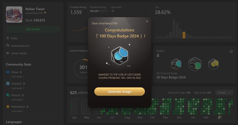 #codingmilestone #dsa #leetcode #codeforces #100daysofcode #achievement ... #codingmilestone #dsa #leetcode #codeforces #100daysofcode #achievement ...