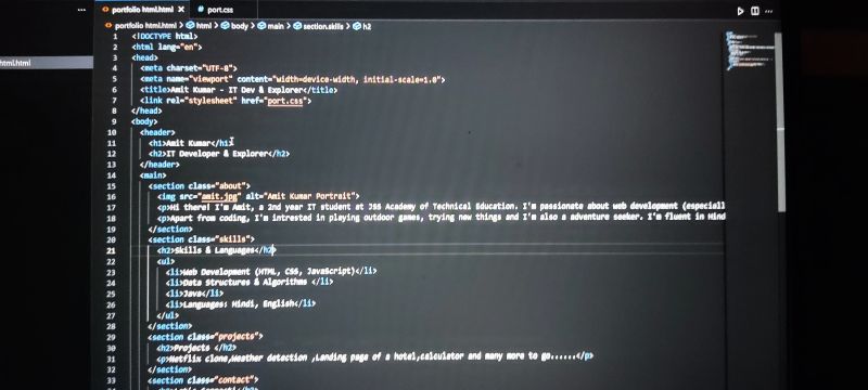Amit Kumar on LinkedIn: task 1 CodSoft portfolio using html and css Amit Kumar on LinkedIn: task 1 CodSoft portfolio using html and css