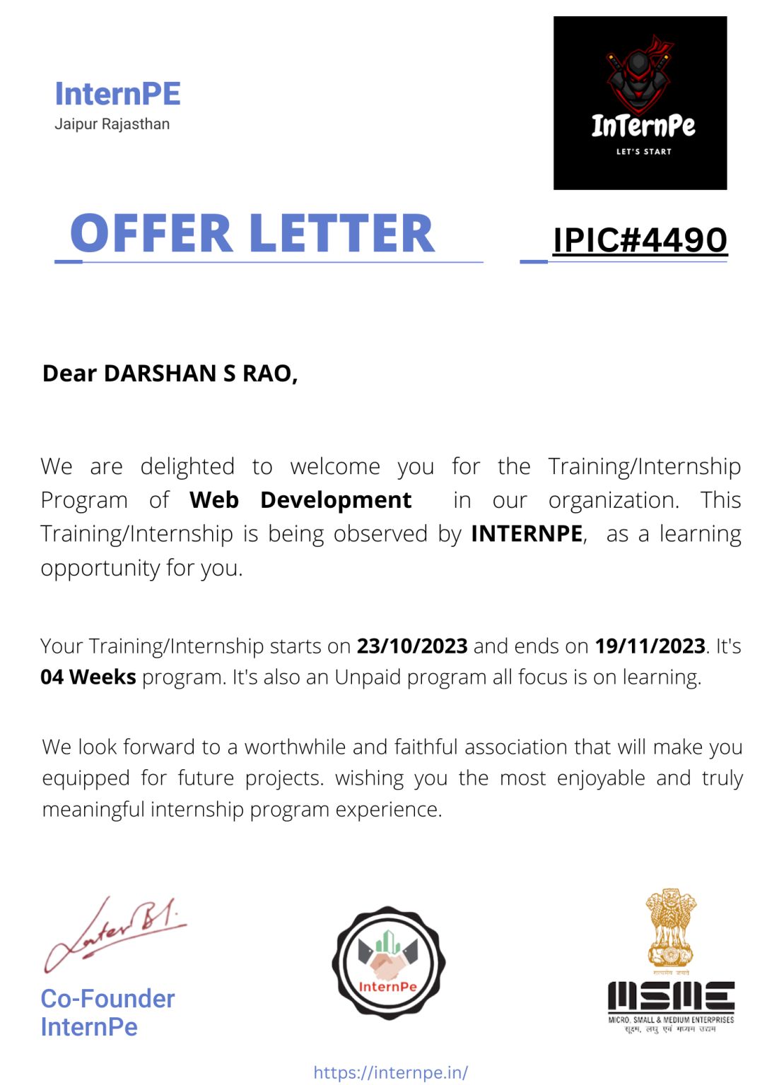 Darshan S Rao on LinkedIn: #internpe #webdevelopment #internship Darshan S Rao on LinkedIn: #internpe #webdevelopment #internship