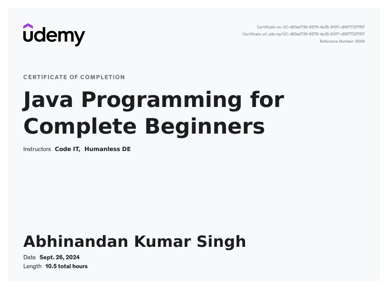 Abhinandan Singh on LinkedIn: #javaprogramming #codingjourney # ... Abhinandan Singh on LinkedIn: #javaprogramming #codingjourney # ...