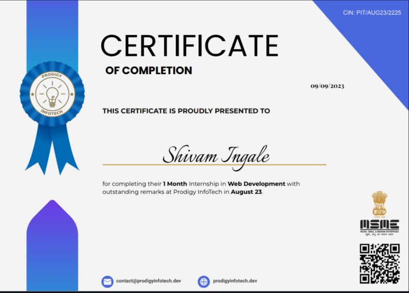 Shivam Ingale on LinkedIn: #internship #webdevelopment Shivam Ingale on LinkedIn: #internship #webdevelopment