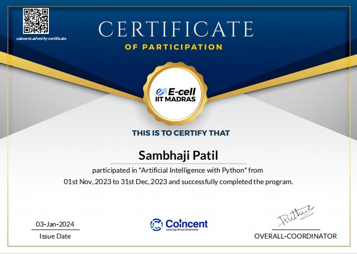 Sambhaji Patil on LinkedIn: #artificialintelligence #pythonprogramming Sambhaji Patil on LinkedIn: #artificialintelligence #pythonprogramming