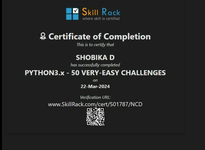 Some of my Skillrack certifications that I'm claiming late! and got ... Some of my Skillrack certifications that I'm claiming late! and got ...