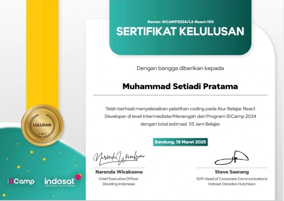#idcamp2024 #indosatooredoohutchison #dicodingindonesia #reactdeveloper ... #idcamp2024 #indosatooredoohutchison #dicodingindonesia #reactdeveloper ...