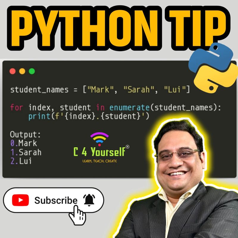 How to use enumerate() for iterating with sequences | Aditya Tandon 🔝 ... How to use enumerate() for iterating with sequences | Aditya Tandon 🔝 ...