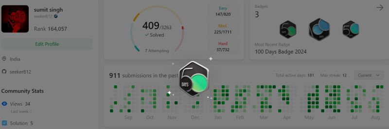 Sumit Singh on LinkedIn: #leetcode #codingjourney #milestone Sumit Singh on LinkedIn: #leetcode #codingjourney #milestone