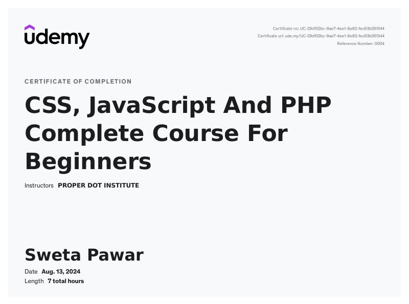 SWETA PAWAR on LinkedIn: #css #javascript #php #webdevelopment #udemy # ... SWETA PAWAR on LinkedIn: #css #javascript #php #webdevelopment #udemy # ...