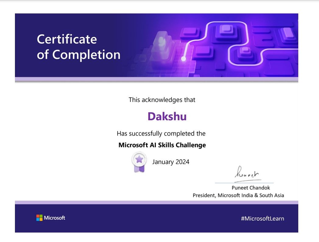 Dakshu Gill on LinkedIn: #microsoft #microsoftcertified # ... Dakshu Gill on LinkedIn: #microsoft #microsoftcertified # ...