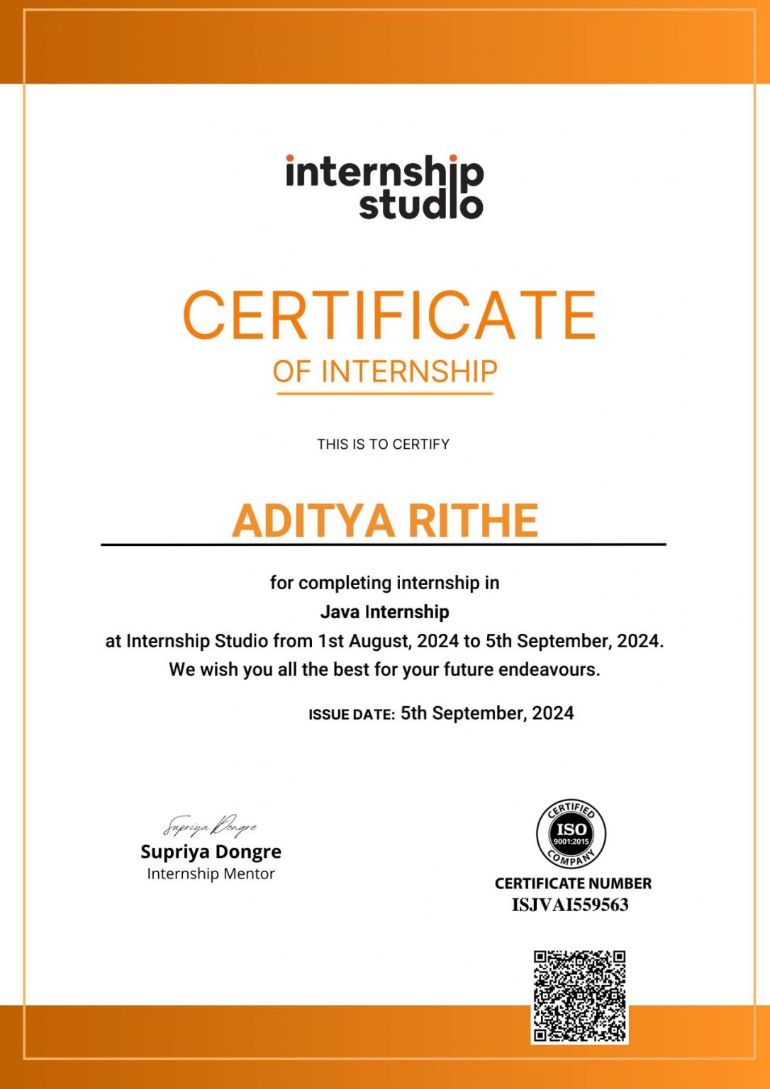 Aditya Rithe on LinkedIn: #java #internship_studio #java #training # ... Aditya Rithe on LinkedIn: #java #internship_studio #java #training # ...