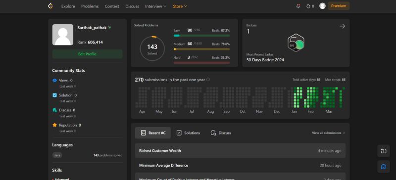 #leetcode #day85 #leetcodechallenge #coding #consistency… | Sarthak Pathak #leetcode #day85 #leetcodechallenge #coding #consistency… | Sarthak Pathak