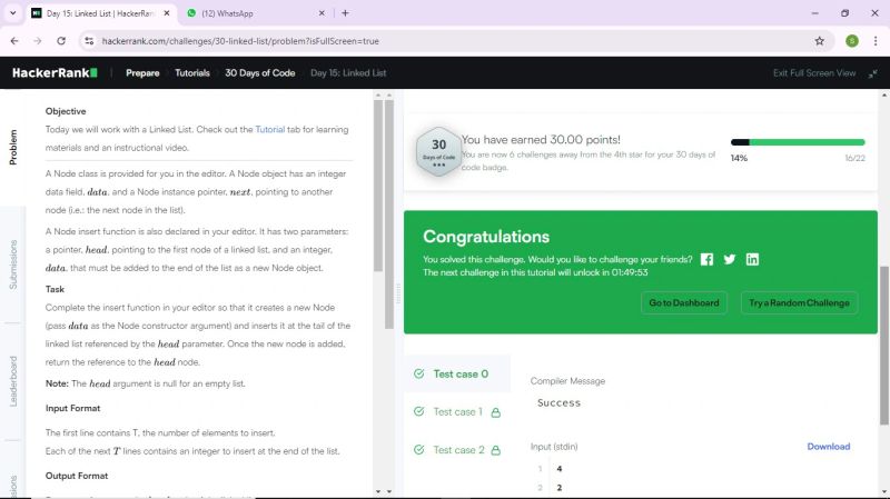 SAKTHISHREE V on LinkedIn: #30daysofcode #codingjourney #hackerrank SAKTHISHREE V on LinkedIn: #30daysofcode #codingjourney #hackerrank
