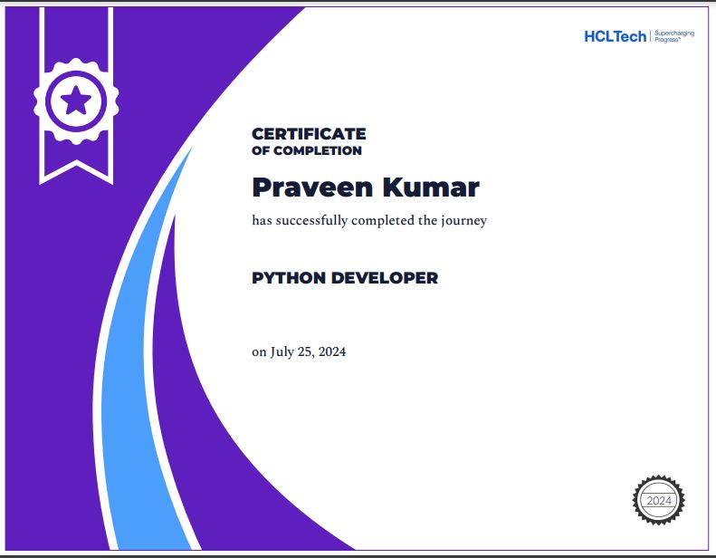 Praveen Kumar on LinkedIn: Python Developer Journey Praveen Kumar on LinkedIn: Python Developer Journey