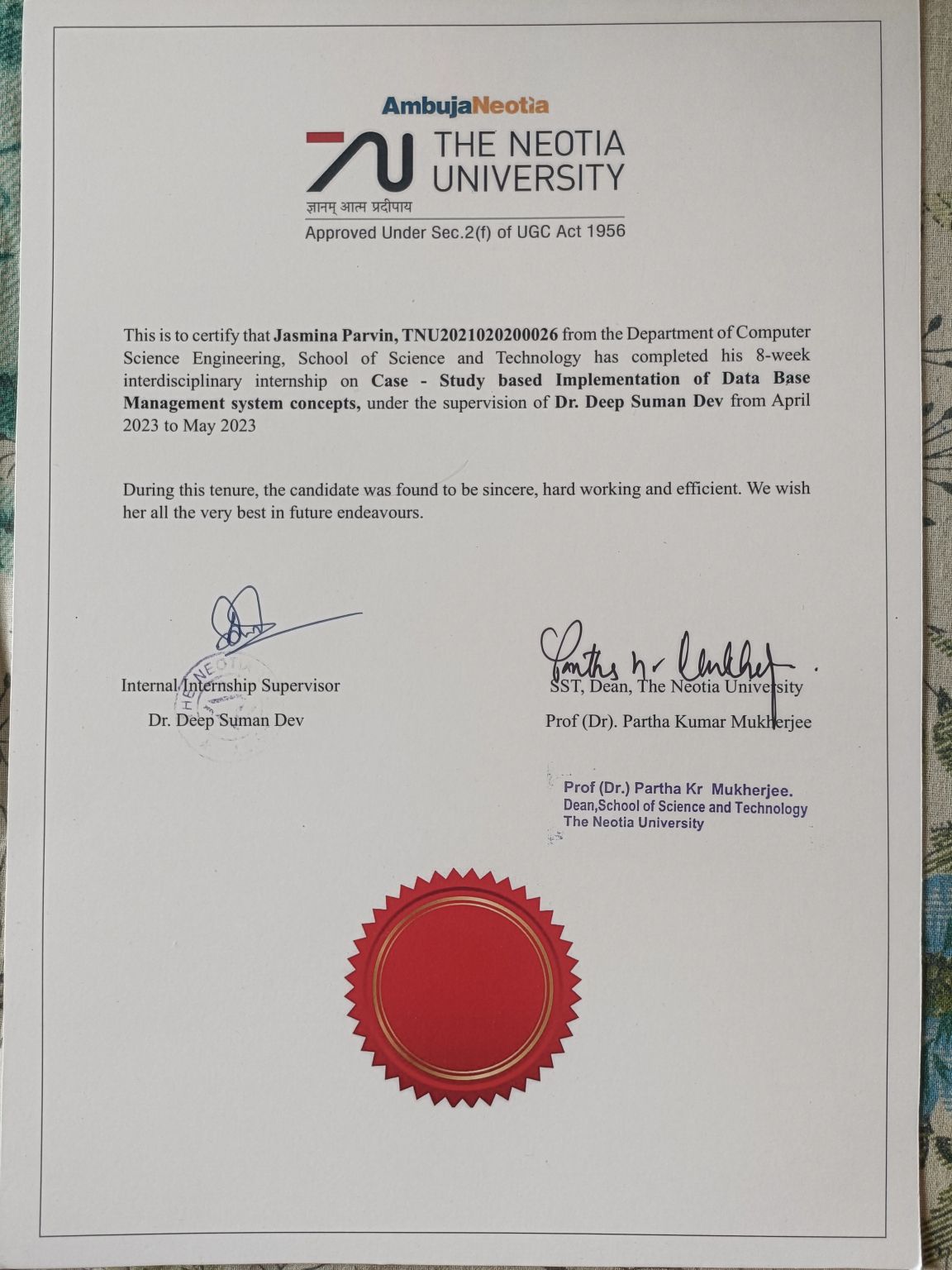 Jasmina Parvin on LinkedIn: #internship #dbms Jasmina Parvin on LinkedIn: #internship #dbms