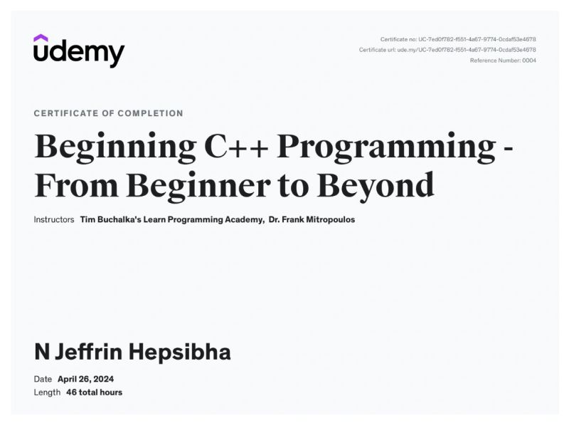 #cplusplus #programming #udemy #continuouslearning #codingjourney ... #cplusplus #programming #udemy #continuouslearning #codingjourney ...