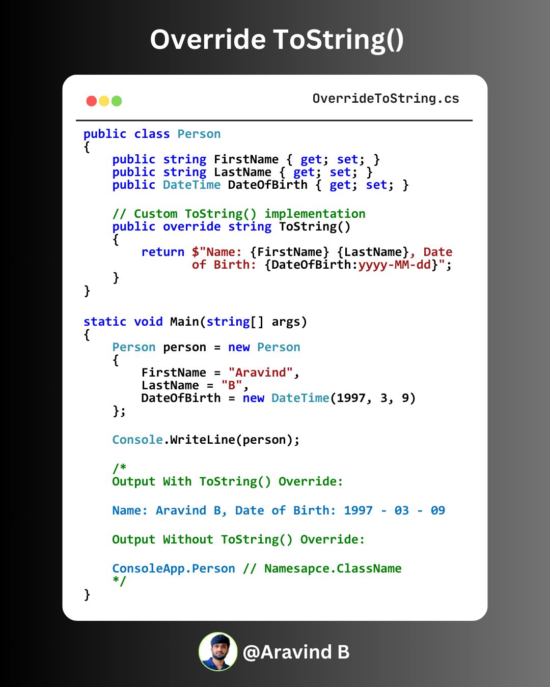 Aravind B on LinkedIn: #dotnet #csharp #programming #codingtips # ... Aravind B on LinkedIn: #dotnet #csharp #programming #codingtips # ...
