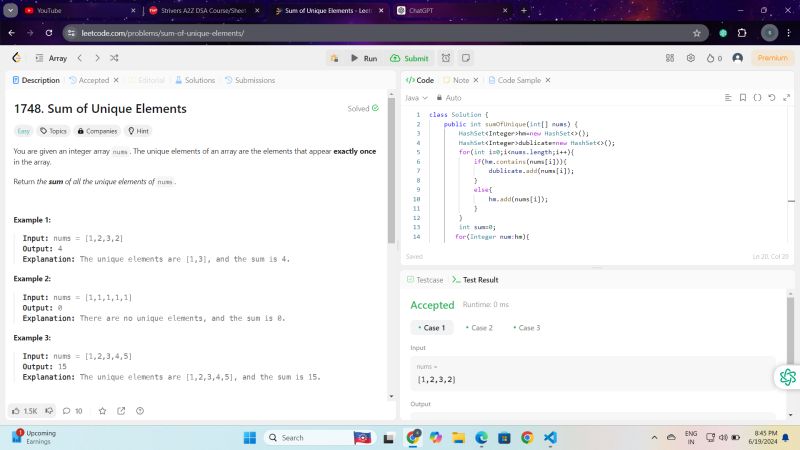 Day 19 of #100DaysOfCode: Solving LeetCode Problem 1748 | Suraj Singh ... Day 19 of #100DaysOfCode: Solving LeetCode Problem 1748 | Suraj Singh ...