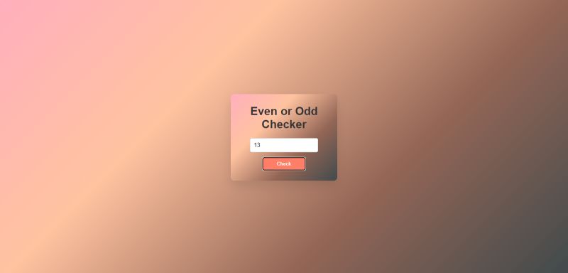 Ayesha khan on LinkedIn: 🔢 Even & Odd Number Checker I developed an ... Ayesha khan on LinkedIn: 🔢 Even & Odd Number Checker I developed an ...