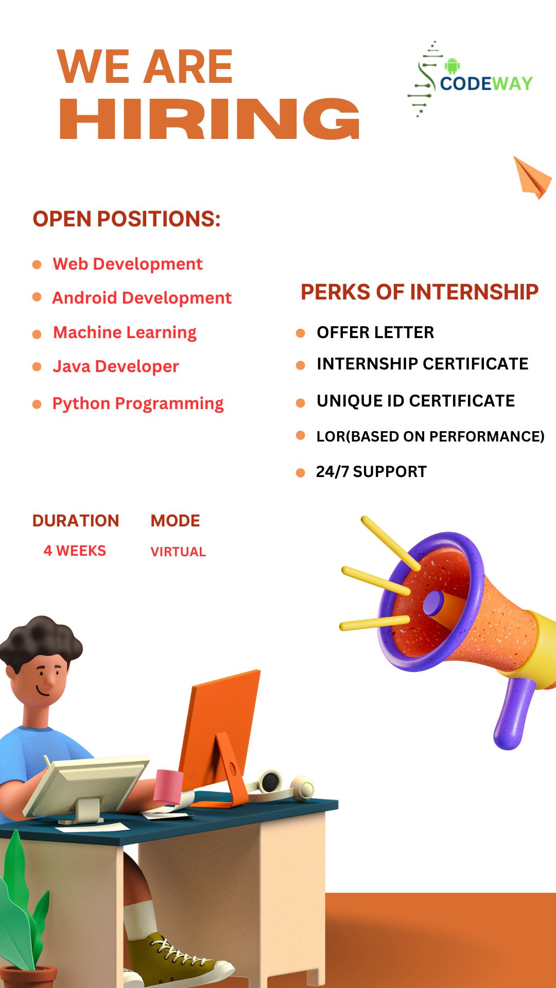 Codeway Solutions on LinkedIn: ๐ Winter Internship Program ๐ ... Codeway Solutions on LinkedIn: ๐ Winter Internship Program ๐ ...