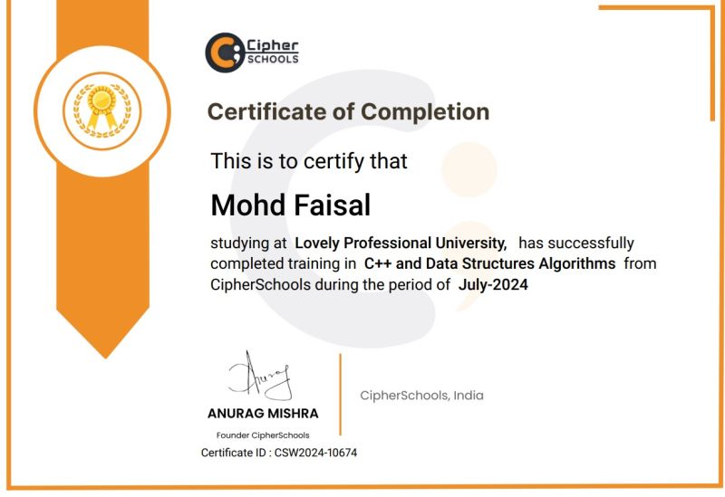 Mohd Faisal on LinkedIn: #dsa #bts #c #java #cipherschools #innovation ... Mohd Faisal on LinkedIn: #dsa #bts #c #java #cipherschools #innovation ...