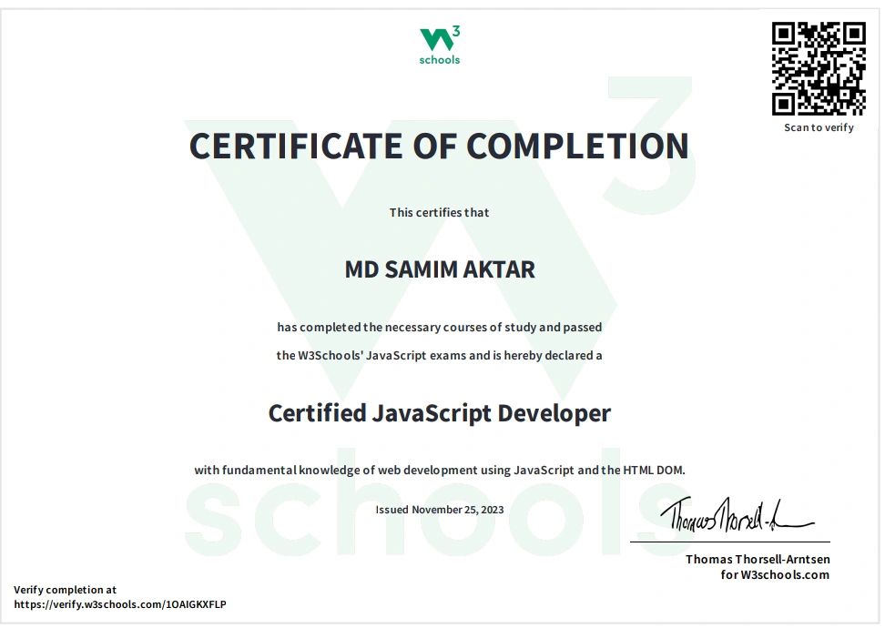 Md Samim Aktar on LinkedIn: #w3schools Md Samim Aktar on LinkedIn: #w3schools