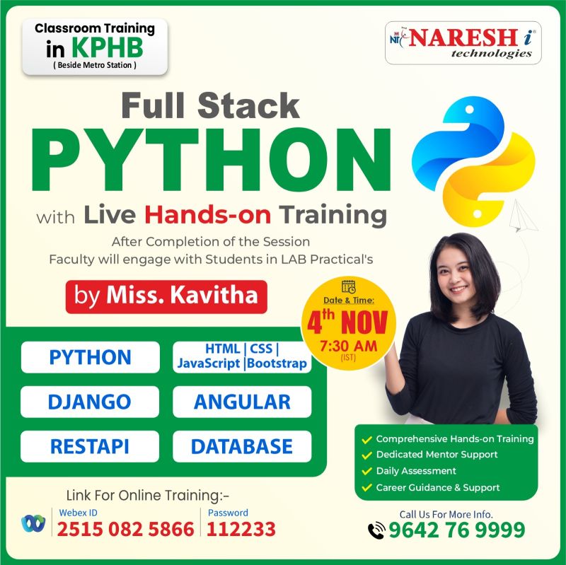 Naresh i Technologies on LinkedIn: #python #fullstackpython # ... Naresh i Technologies on LinkedIn: #python #fullstackpython # ...