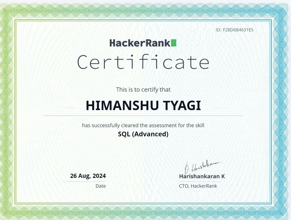 Himanshu Tyagi on LinkedIn: #sql #advancedsql #dataanalytics # ... Himanshu Tyagi on LinkedIn: #sql #advancedsql #dataanalytics # ...