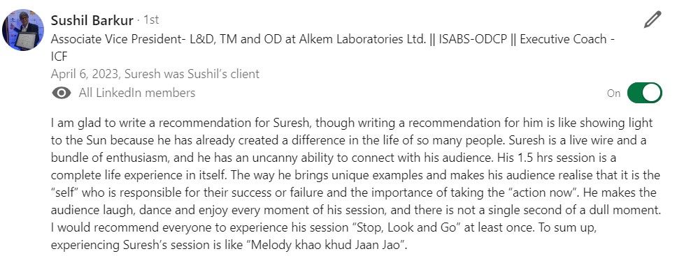 Suresh Srinivasan on LinkedIn: Feeling humbled after receiving this ... Suresh Srinivasan on LinkedIn: Feeling humbled after receiving this ...