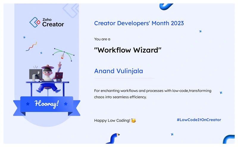 Anand Vulinjala on LinkedIn: #zohocreator #lowcode Anand Vulinjala on LinkedIn: #zohocreator #lowcode