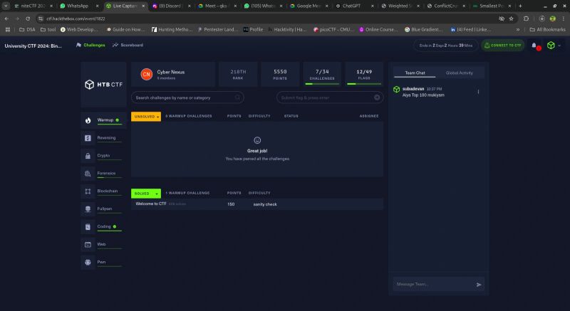 Subadevan C on LinkedIn: #ctf #htbuniversityctf #cybersecurity Subadevan C on LinkedIn: #ctf #htbuniversityctf #cybersecurity