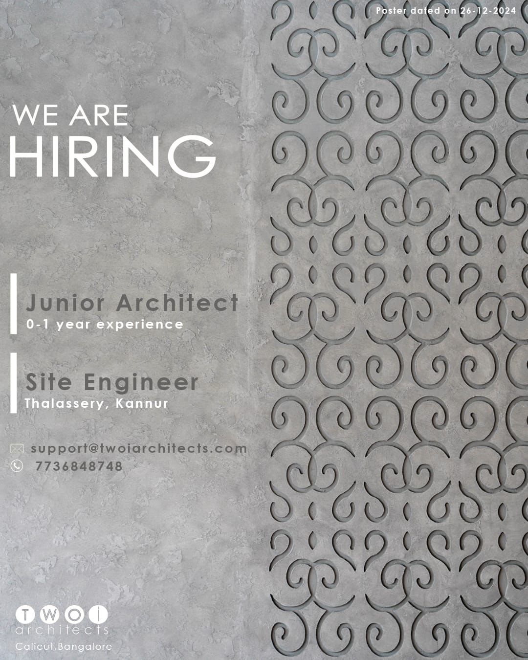 Noufal C Hashim on LinkedIn: We are actively seeking Junior Architects ... Noufal C Hashim on LinkedIn: We are actively seeking Junior Architects ...