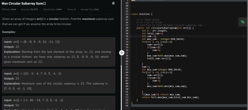 #160problems #dsa #kadanealgorithm #geeksforgeeks #160problems… | VIGNESH K #160problems #dsa #kadanealgorithm #geeksforgeeks #160problems… | VIGNESH K