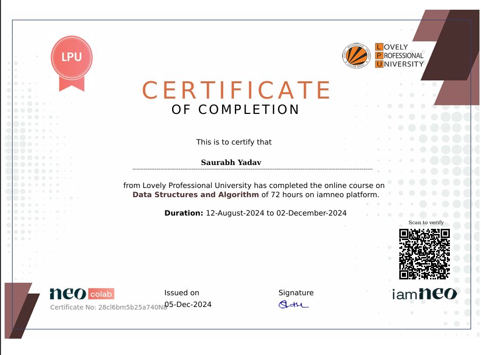 #coding #dsa #cpp #learning #achievement | Saurabh Yadav #coding #dsa #cpp #learning #achievement | Saurabh Yadav
