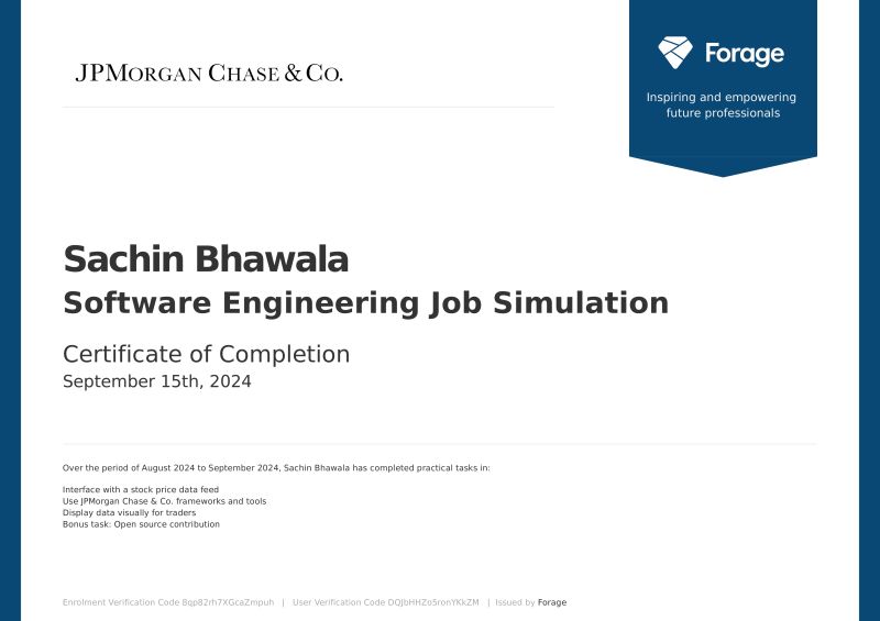Completed J.P. Morgan's Job Simulation on Forage | Sachin Bhawala ... Completed J.P. Morgan's Job Simulation on Forage | Sachin Bhawala ...