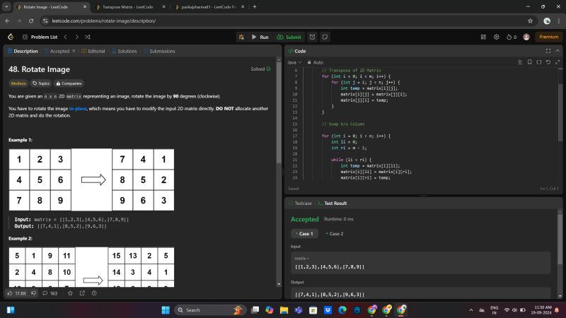 PANKAJ SHARMA on LinkedIn: #leetcode #java #dsa #matrixmanipulation # ... PANKAJ SHARMA on LinkedIn: #leetcode #java #dsa #matrixmanipulation # ...