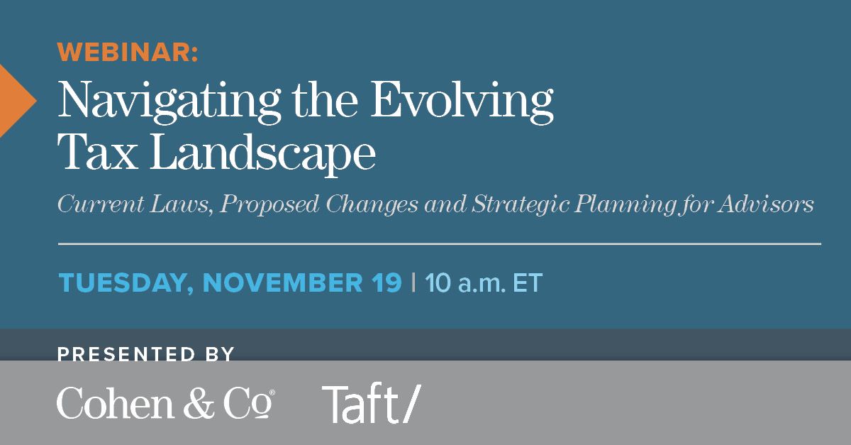 Cohen & Co on LinkedIn: Join our firm's Jeffrey McMichael and Taft ... Cohen & Co on LinkedIn: Join our firm's Jeffrey McMichael and Taft ...