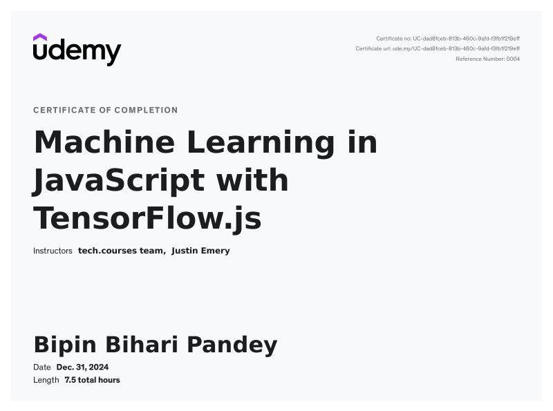 Bipin Pandey on LinkedIn: Machine Learning in JavaScript with TensorFlow.js Bipin Pandey on LinkedIn: Machine Learning in JavaScript with TensorFlow.js