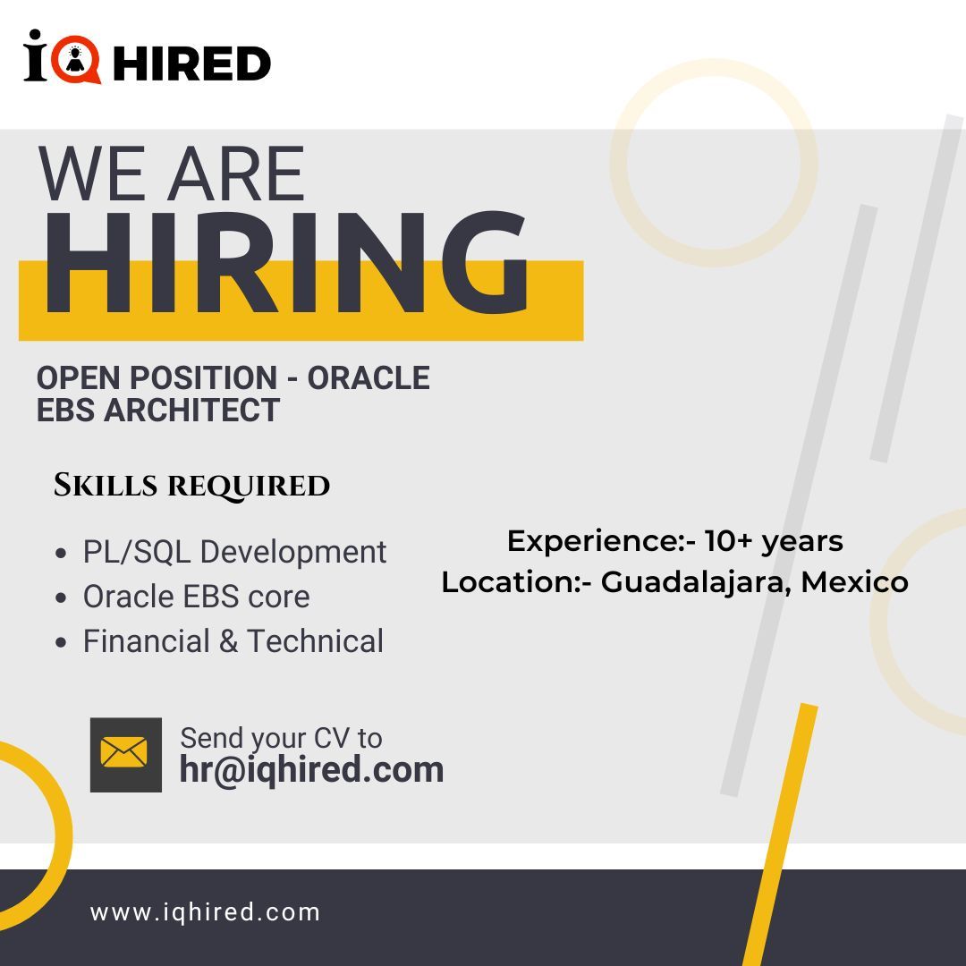 IQ Hired on LinkedIn: #hiring #oracle #developers #pl #fndload #mexico ... IQ Hired on LinkedIn: #hiring #oracle #developers #pl #fndload #mexico ...