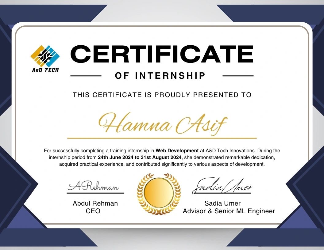 Hamna Asif on LinkedIn: #webdevelopment #techskills #internshipcomplete ... Hamna Asif on LinkedIn: #webdevelopment #techskills #internshipcomplete ...