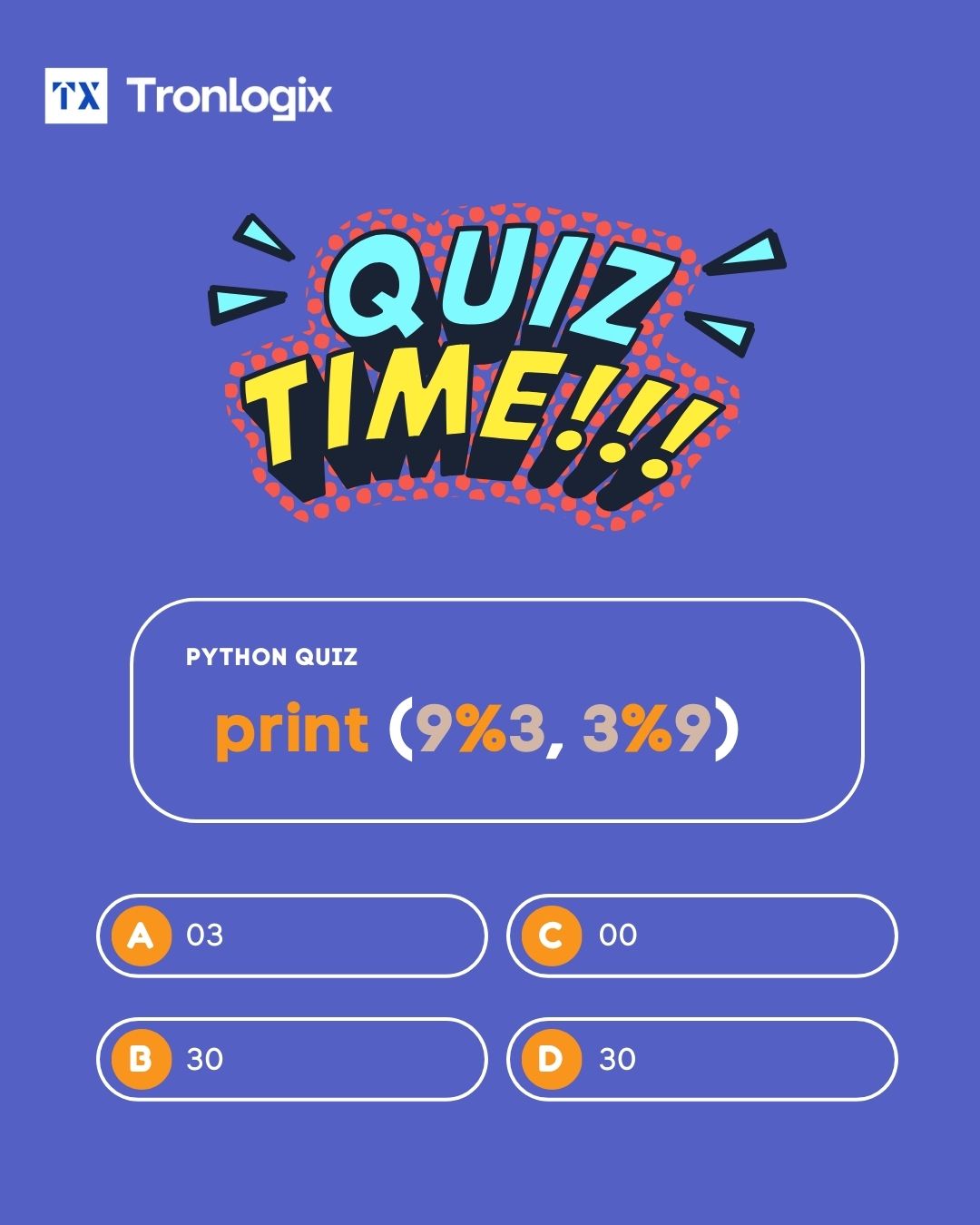Tronlogix Tech Pvt Ltd on LinkedIn: #techquiz #pythonquiz # ... Tronlogix Tech Pvt Ltd on LinkedIn: #techquiz #pythonquiz # ...