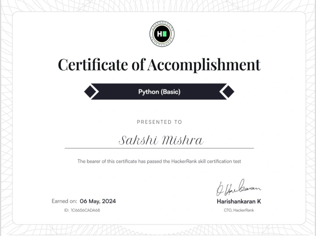 Sakshi Mishra on LinkedIn: #python #programming #hackerrank # ... Sakshi Mishra on LinkedIn: #python #programming #hackerrank # ...