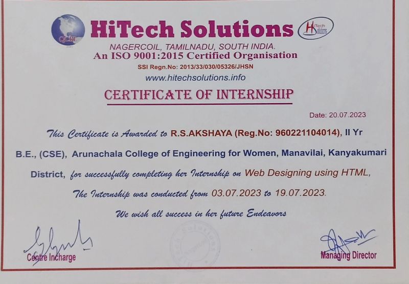 Akshaya R S on LinkedIn: #webdesign #html #internship #experience Akshaya R S on LinkedIn: #webdesign #html #internship #experience