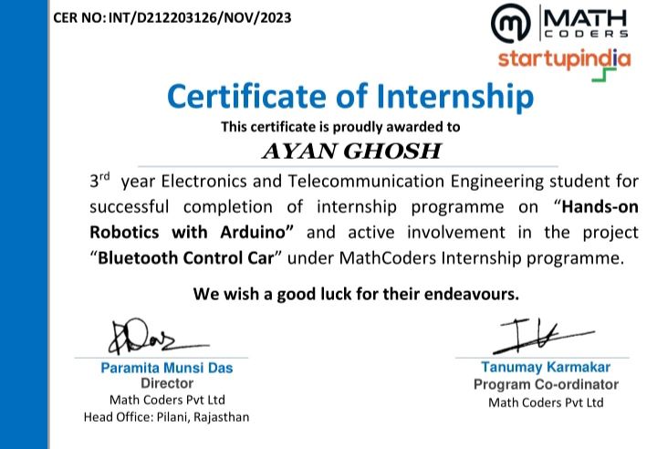 Ayan Ghosh on LinkedIn: #arduino #robotics #internshipsuccess Ayan Ghosh on LinkedIn: #arduino #robotics #internshipsuccess