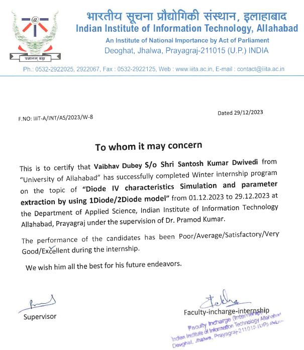 Vaibhav Dubey on LinkedIn: #physics #research #internship Vaibhav Dubey on LinkedIn: #physics #research #internship