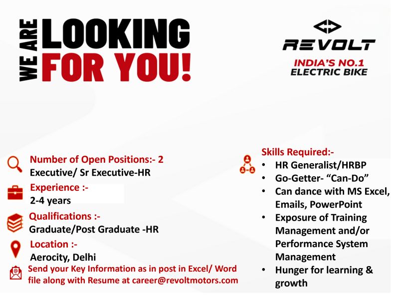 Revolt Motors on LinkedIn: #hiring #hiringnow | 18 comments Revolt Motors on LinkedIn: #hiring #hiringnow | 18 comments