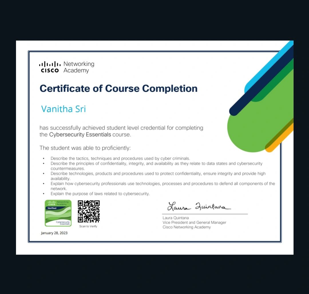 Vanitha Sri on LinkedIn: #cisconetworkingacademy #cisco # ... Vanitha Sri on LinkedIn: #cisconetworkingacademy #cisco # ...