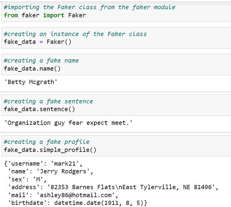 How to use Faker package for fake data | Ami Rai E posted on the topic ... How to use Faker package for fake data | Ami Rai E posted on the topic ...