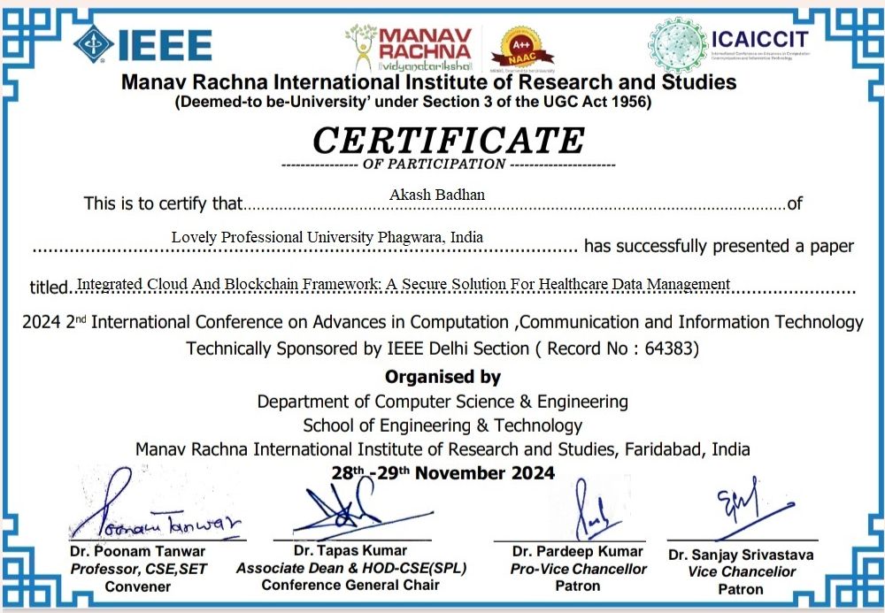 Akash Badhan on LinkedIn: #lpu #innovation #ieee #icaiccit2024 # ... Akash Badhan on LinkedIn: #lpu #innovation #ieee #icaiccit2024 # ...